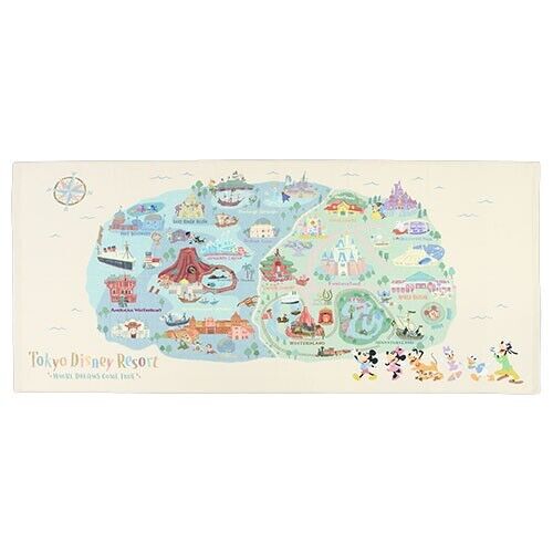 Pre-Order Tokyo Disney Resort 2024 TDL TDS Area Park Map Wide Towel Mi — k23japan -Tokyo Disney ...