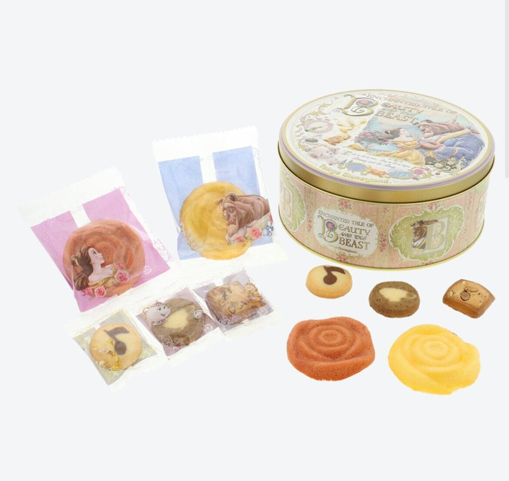 Pre Order Tokyo Disney Resort Round Cookie Empty Can Box Beauty & The ...
